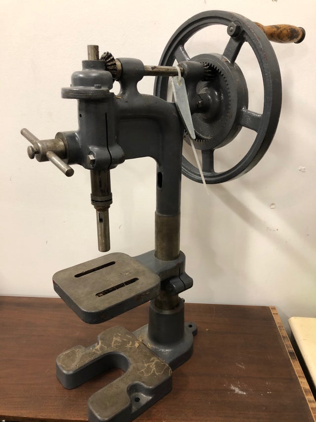 Vintage hand crank drill press store